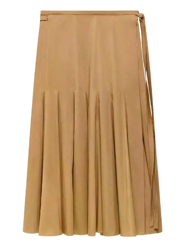 Another Tomorrow Panelled Wrap Skirt - Neutrals