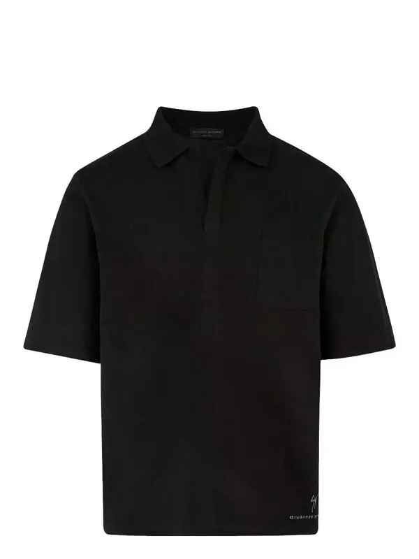 GIUSEPPE ZANOTTI Lr-63 Cotton Polo Shirt - Black