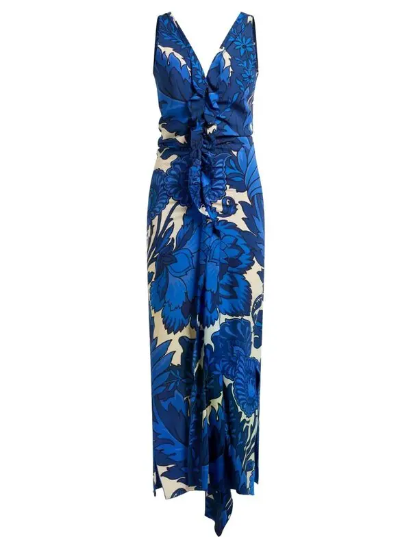 Etro Floral-print Midi Dress - Blue