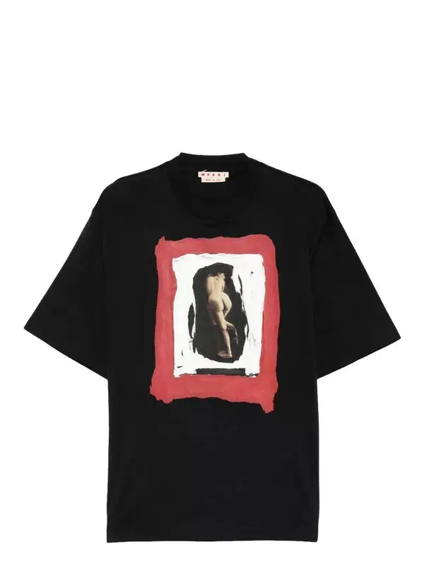 Marni Painted Nude T-shirt - Black