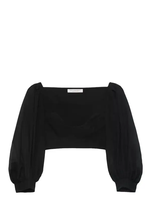 Philosophy Di Lorenzo Serafini Voile Crop Top - Black