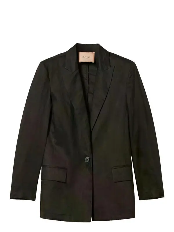 TWINSET Woven Blazer - Black
