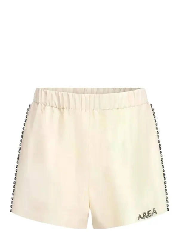 AREA Crystal-embellished Track Shorts - Neutrals