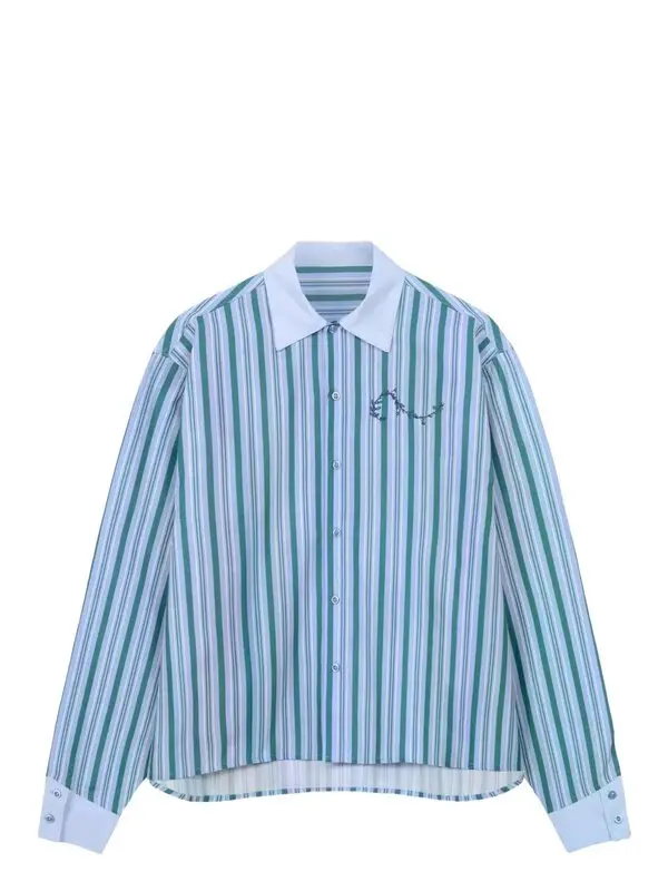 ROUGH. Striped Button-up Shirt - Blue