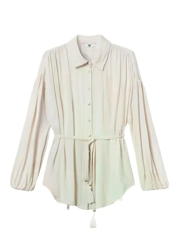 TWINSET Belted Shirt - Neutrals