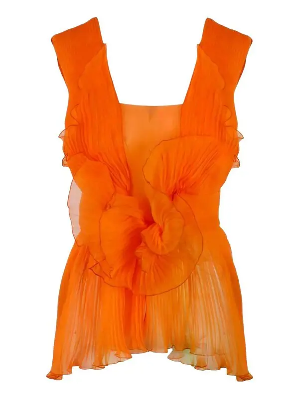 Alberta Ferretti Silk Top - Orange