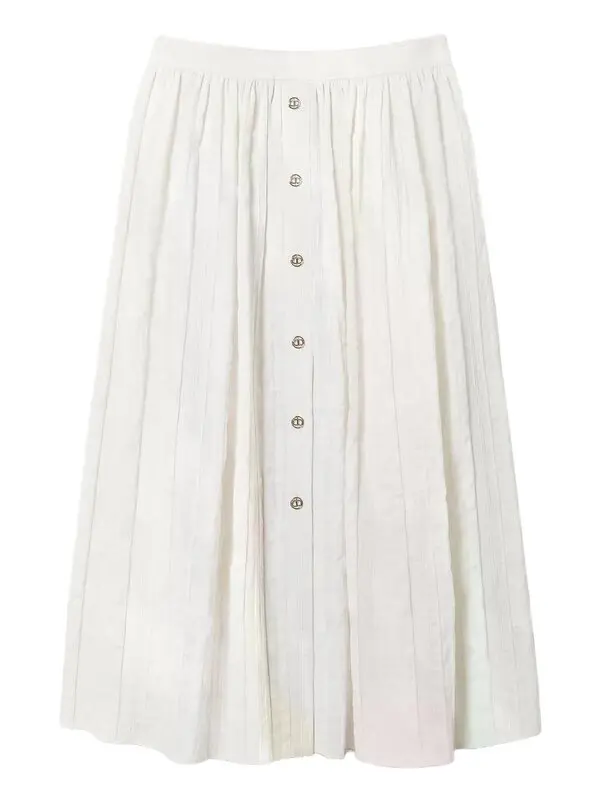 TWINSET Linen-blend High-waisted Skirt - White