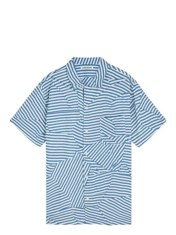 You Must Create Malick Striped Woven Shirt - Blue