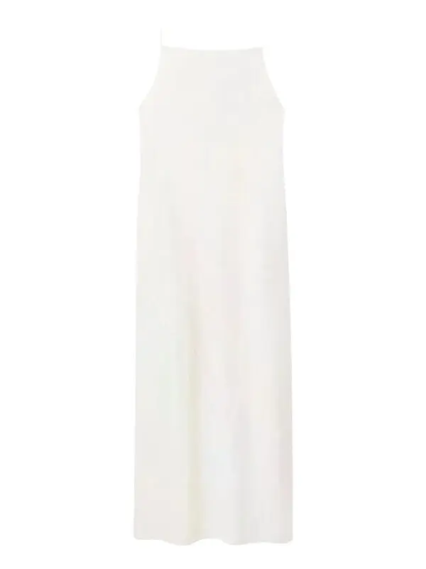 Another Tomorrow Square-neck Slip Dress - White