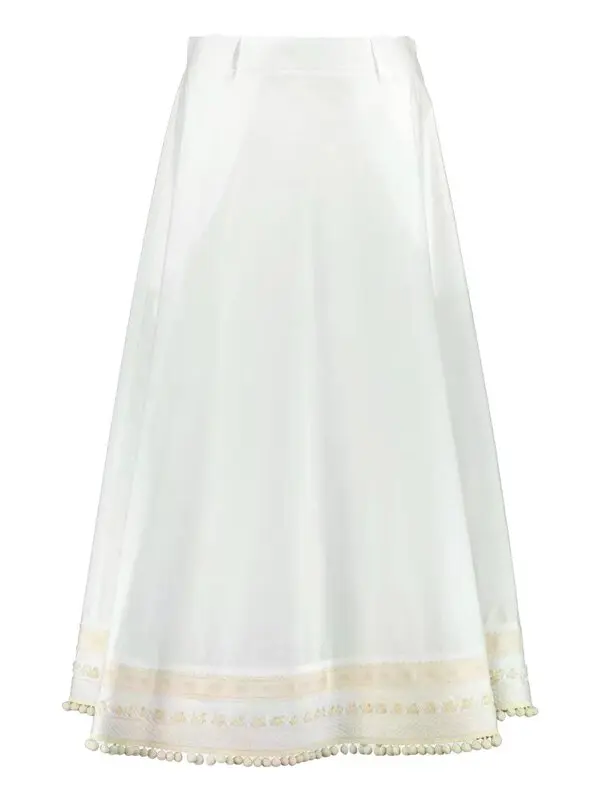 Moschino Embroidered A-line Skirt - White