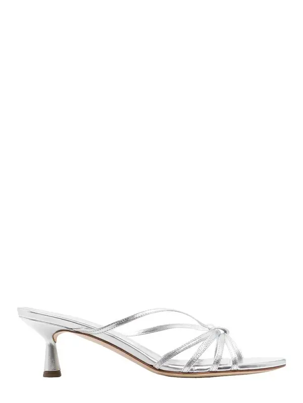 AeydĒ Abby Leather Heeled Sandals - Silver