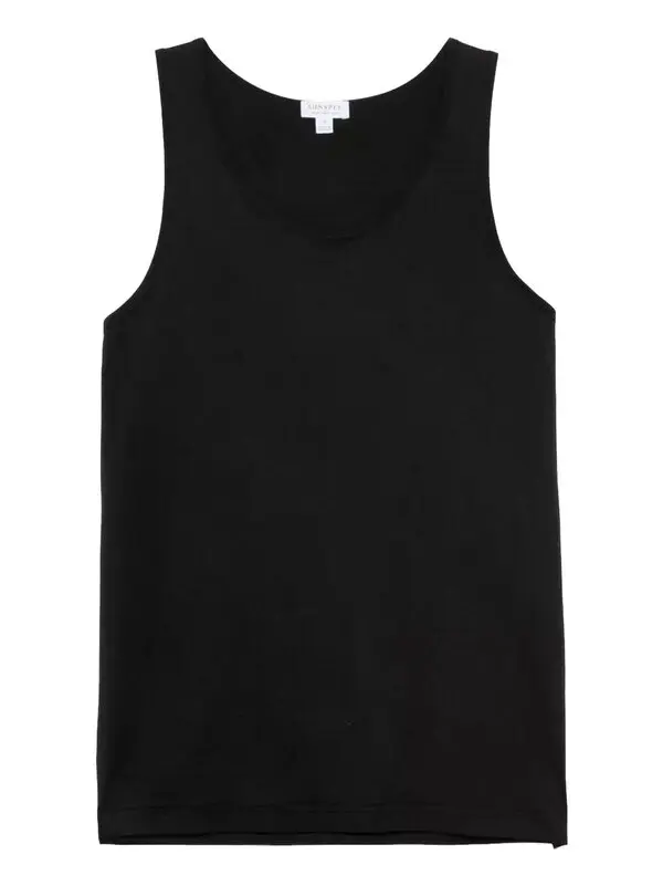 Sunspel Cotton Tank Top - Black
