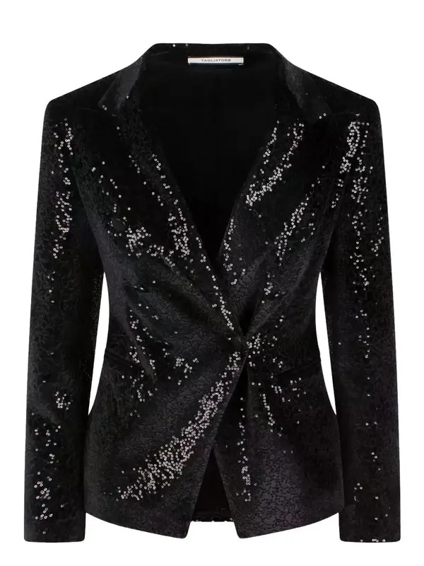Tagliatore Sequin-embellished Blazer - Black