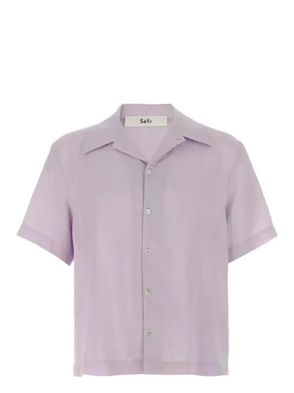 Séfr Noam Short-sleeve Button-up Shirt - Purple