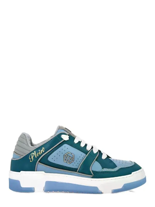 Philipp Plein Leather Panelled Sneakers - Blue