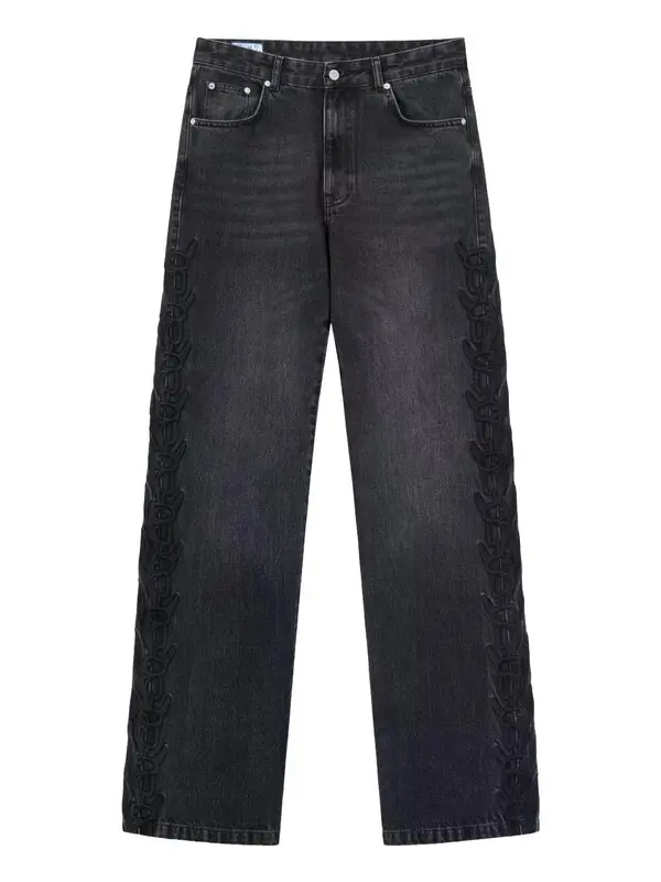 ROUGH. High-waisted Straight-leg Jeans - Black