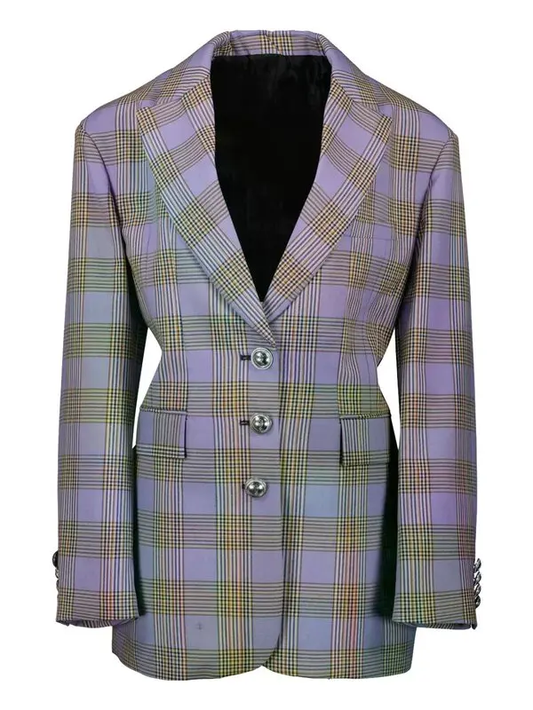 Rabanne Checked Blazer - Purple