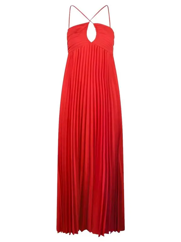 P.a.r.o.s.h Pleated Maxi Dress - Red