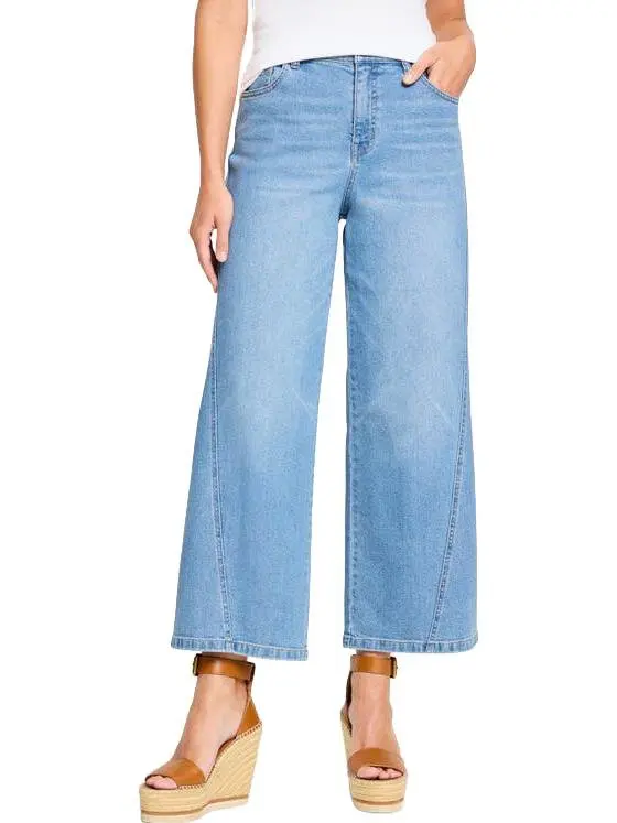 NIC+ZOE Forward Seam Weekend Wide Leg Ankle Jeans - Skyline