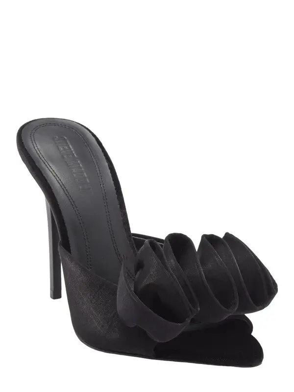 Steve Madden Affinity Stiletto Slide Sandal - Black Satin
