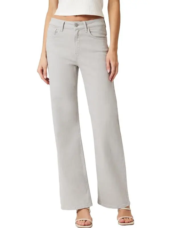 MAVI Alena High Waist Wide Leg Twill Pants - Mirage Gray Flex Blue