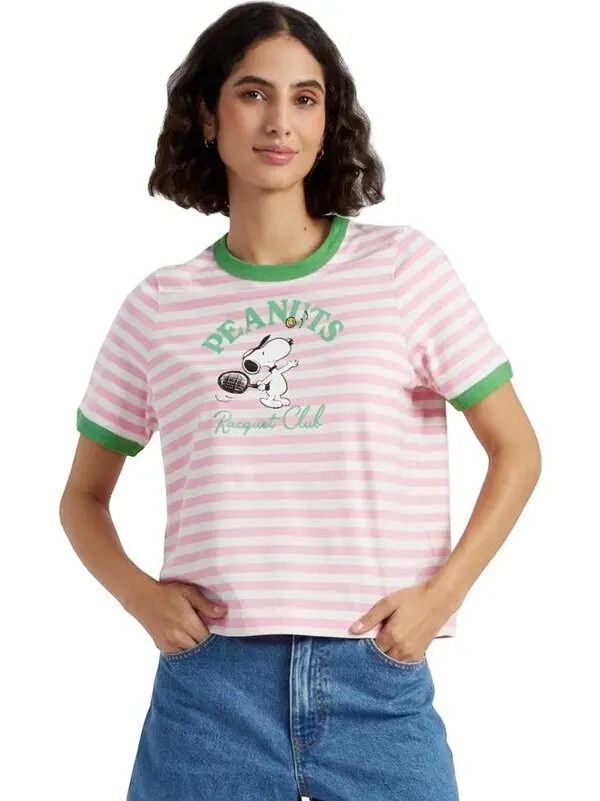 Chinti & Parker Cotton Peanuts Racquet Club T-shirt - Pink