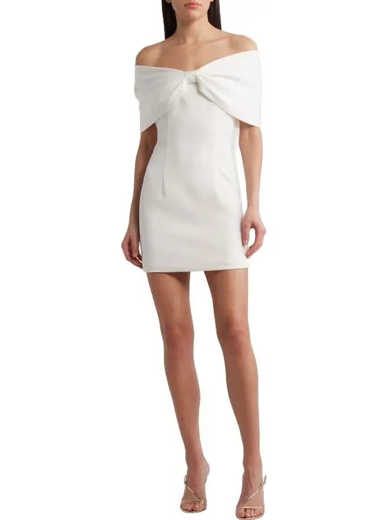 SONYA MODA Belluno Off-the-shoulder Mini Dress - White