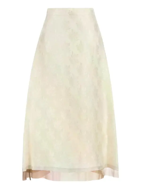 Fendi Patterned-jacquard Midi Skirt - White