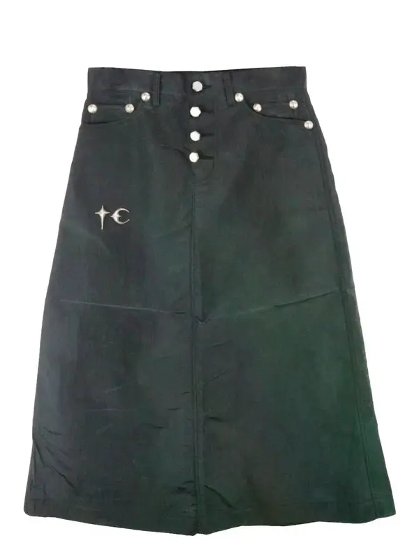 THUG CLUB Scarred Midi Skirt - Black