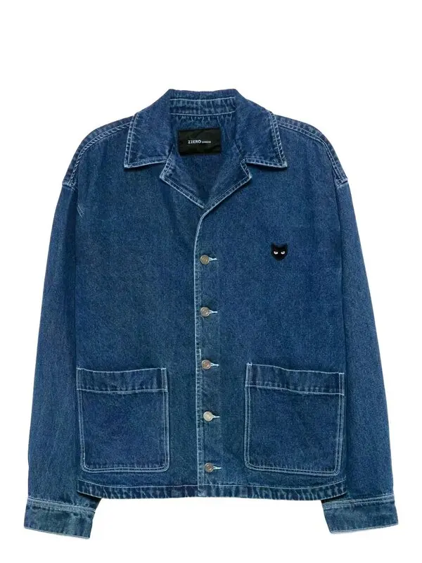 SONGZIO Open-collared Denim Jacket - Blue