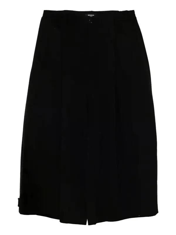 SONGZIO Structured Cropped Wide-leg Pants - Black
