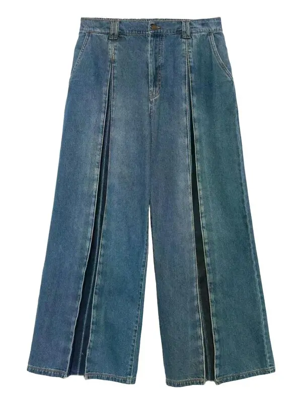 SONGZIO Box-pleated Loose-fit Jeans - Blue