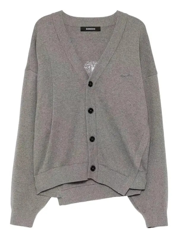 SONGZIO Poetry Embroidered Cardigan - Grey
