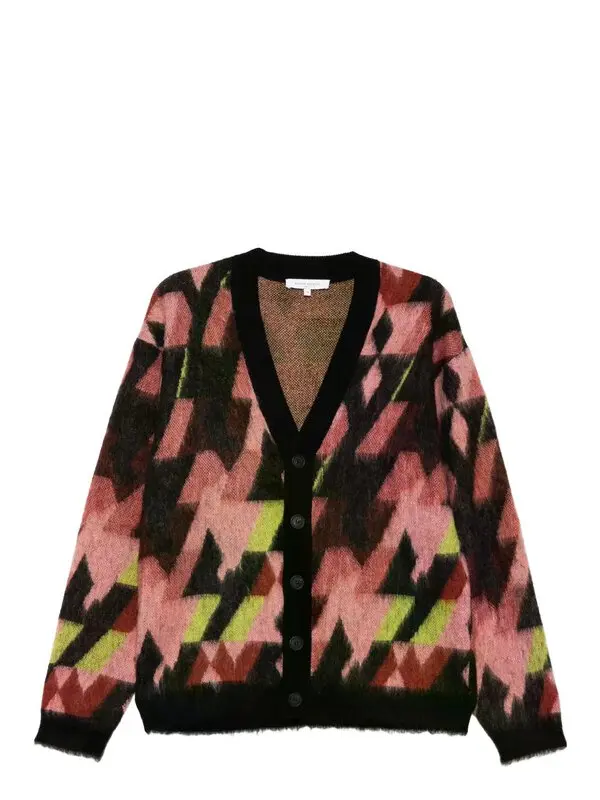 Maison Kitsuné Graphic Mohair Cardigan - Pink