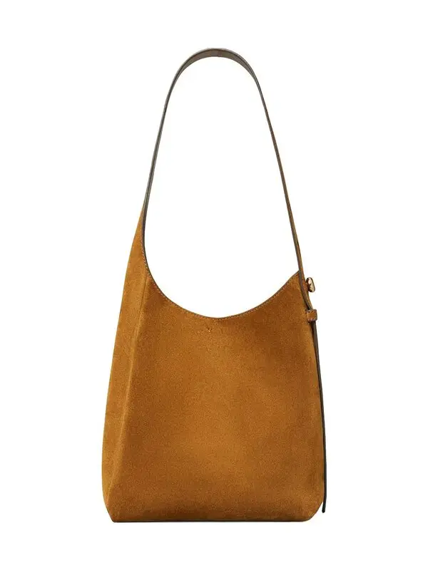 Tory Burch Small Romy Pebble Leather Hobo Bag - Caramel