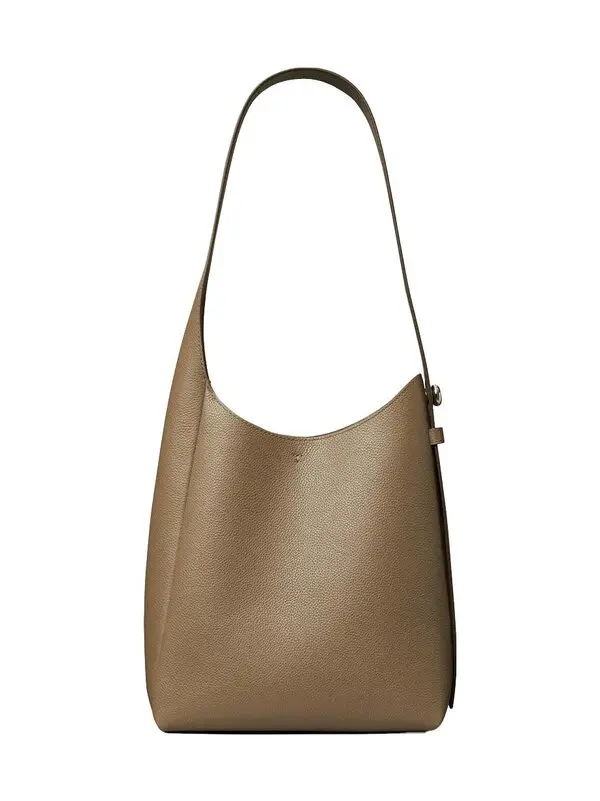 Tory Burch Small Romy Pebble Leather Hobo Bag - Wild Mushroom