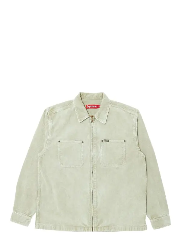 Supreme Washed Corduroy Zip Up Shirt - Tan