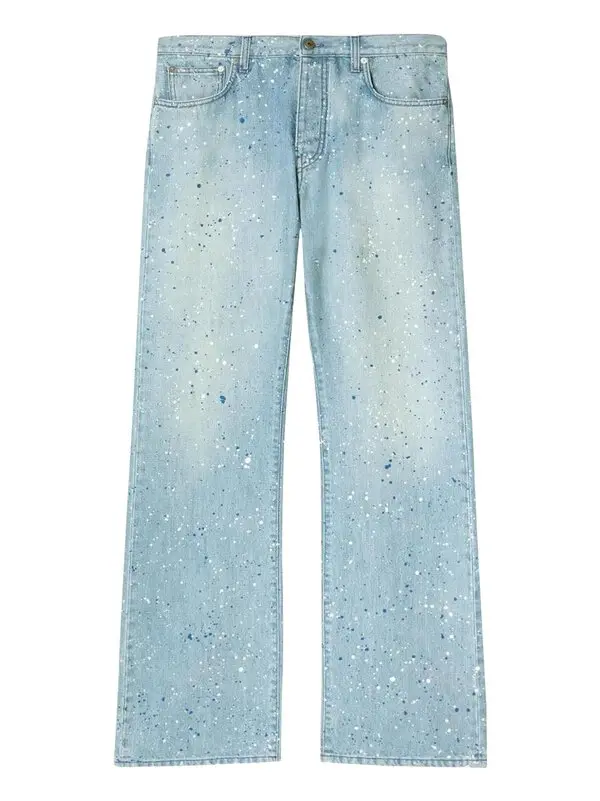 Off-White Paint Relaxed Jeans - Blue