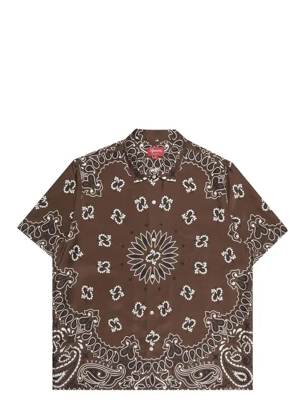 Supreme Bandana Silk Short-sleeve Shirt - Brown