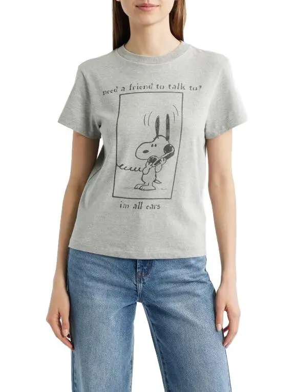 RE/DONE Classic Peanuts® Snoopy Graphic T-shirt - Heather Grey