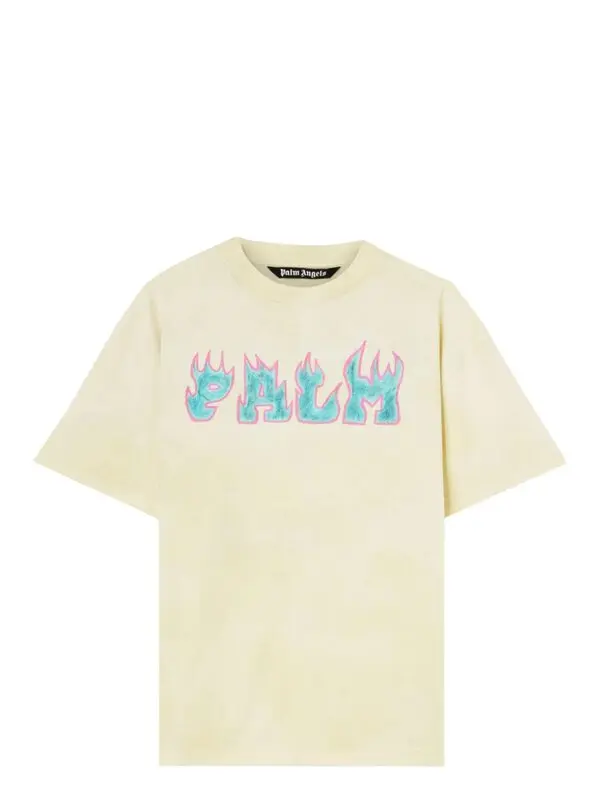 Palm Angels Flames Tee /purple - White