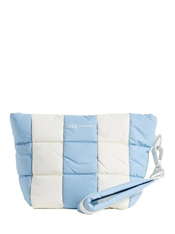 VEE COLLECTIVE Porter Wristlet - Cerulean/marshmallow Stripes
