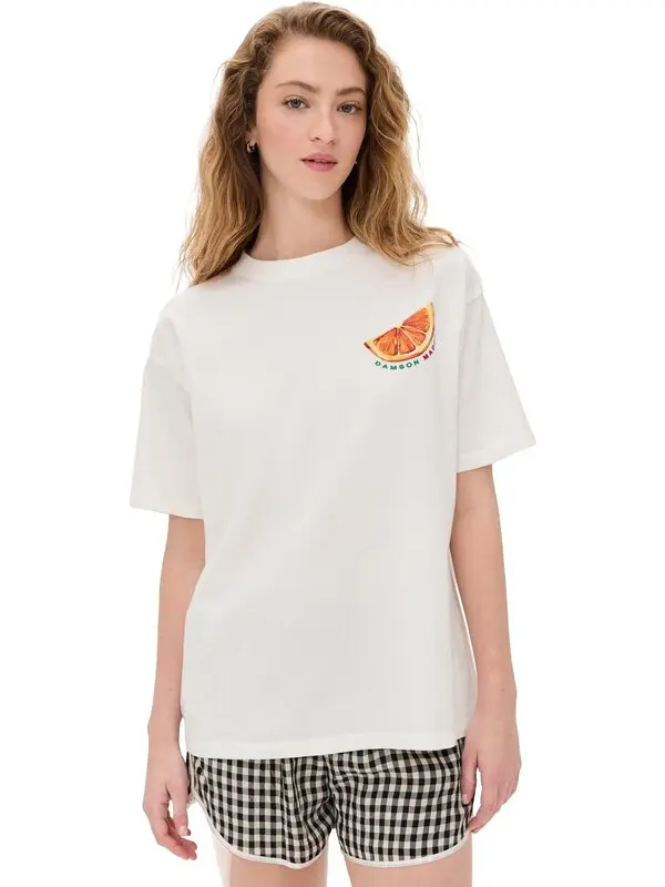 DAMSON MADDER Spritz Boyfriend Tee - White