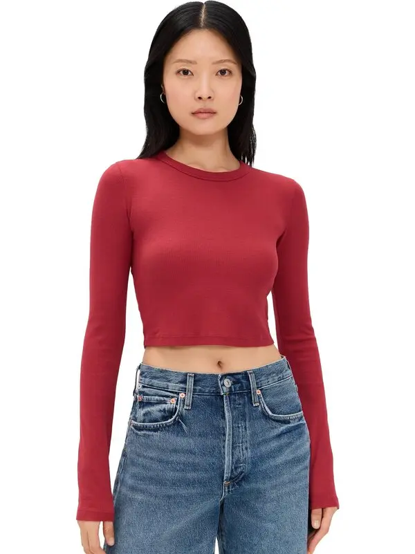 Cotton Citizen Verona Crop Shirt - Crimson