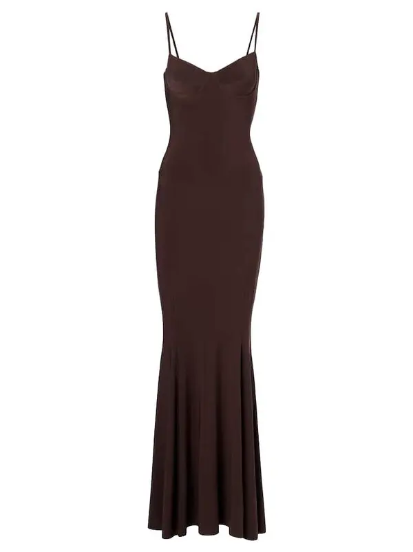 Norma Kamali Jersey Maxi Dress - Brown