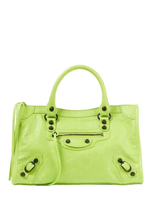 Balenciaga Le City Small Leather Tote Bag - Green