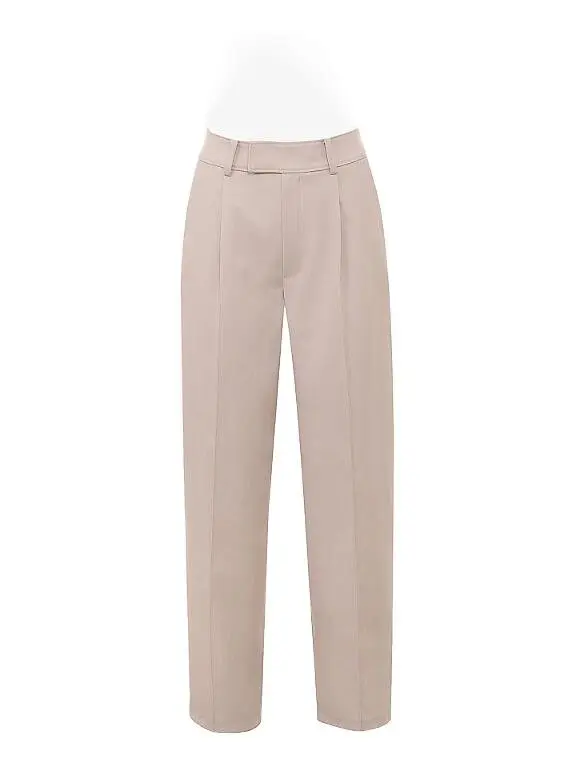 House Of Cb Wide-leg Mid-rise Striped Stretch-woven Trousers - Beige