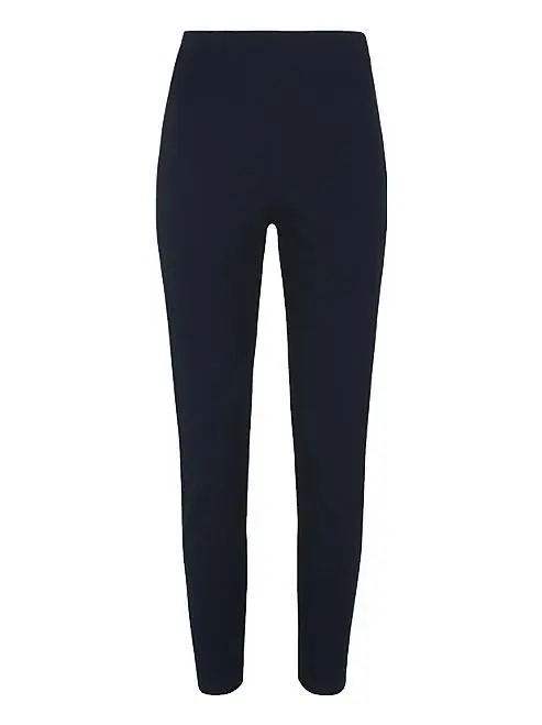 Whistles Tapered-leg Stretch-cotton Trousers - Navy