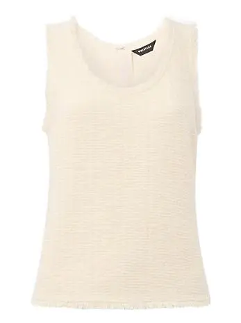 Whistles Lucie Boucle Cotton-blend Tank - Cream