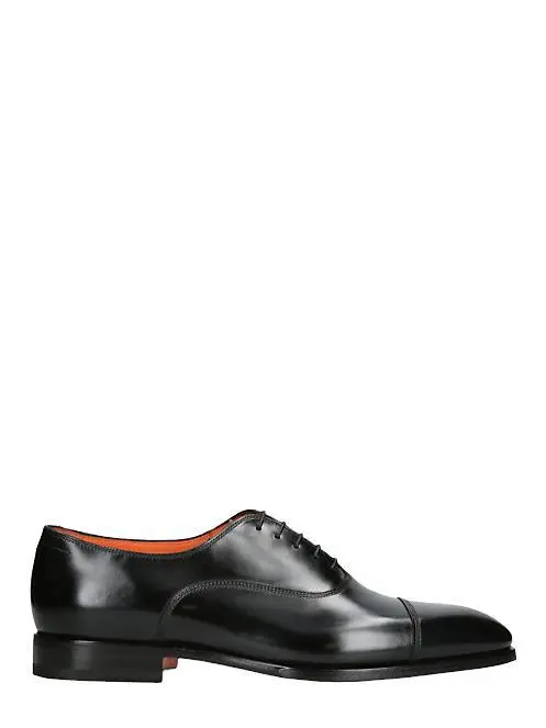 Santoni Adrian Leather Oxford Shoes - Black